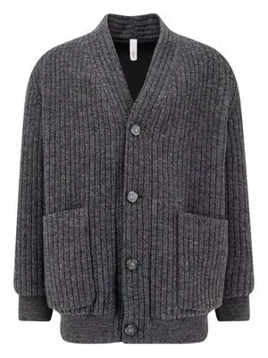 HEVO Ribbed Patch-pocket Cardigan