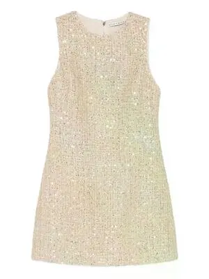 Alice + Olivia Embellished Sleeveless Mini Dress - Neutrals