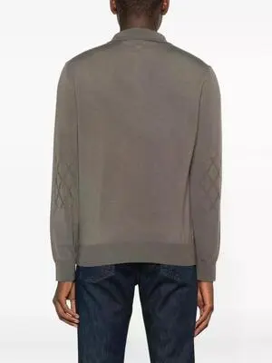 Canali Diamond-pattern Polo Shirt