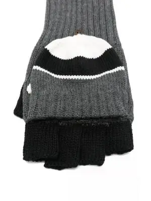 CHARLES JEFFREY Ribbed Knit Fingerless Gloves