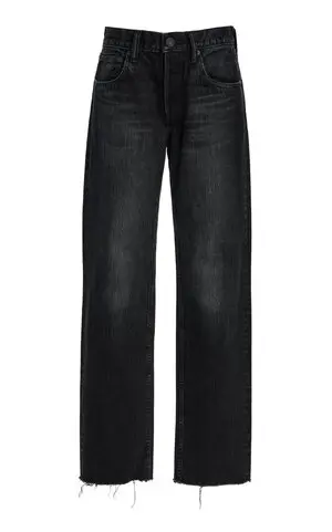 Moussy Vintage Glencoe High-rise Straight-leg Jeans - Black
