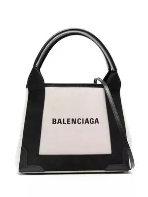 Balenciaga Balenciaga Logo Print Canvas Tote Bag Neutrals