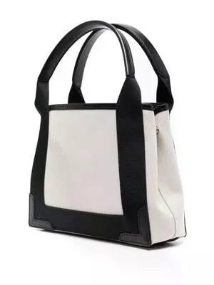Balenciaga Logo Print Canvas Tote Bag - Neutrals