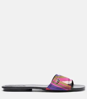Emilio Pucci Multicolor Silk Open Toe Slides - Multicoloured