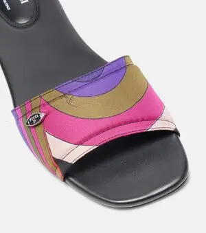 Emilio Pucci Multicolor Silk Open Toe Slides - Multicoloured