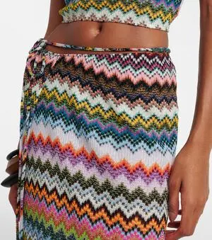 Missoni Zigzag Lame Wrap Maxi Skirt