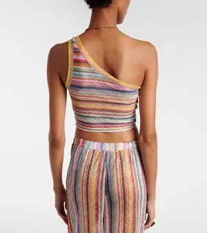 Missoni Zigzag One-shoulder Crop Top