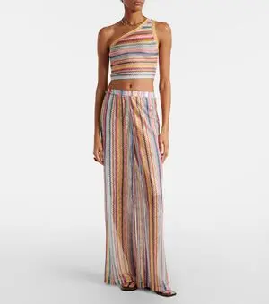 Missoni Zigzag One-shoulder Crop Top