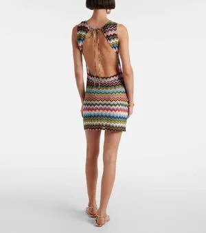 Missoni Zigzag Open-back Lame Minidress - Multicoloured