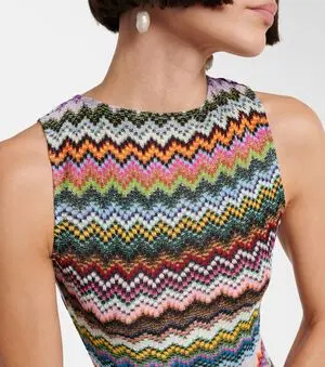 Missoni Zigzag Open-back Lame Minidress - Multicoloured
