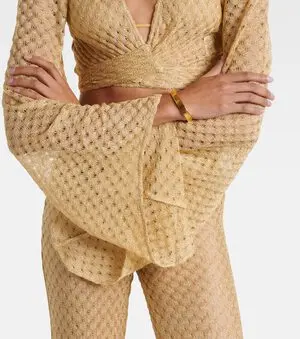Missoni Metallic Knit Wrap Top - Gold