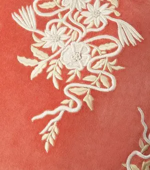 LES-OTTOMANS Embroide Cotton Velvet Cushion