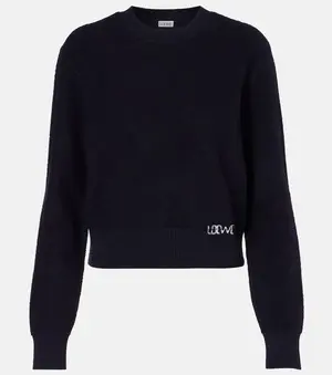 Loewe Embroidered Wool Crewneck Sweater
