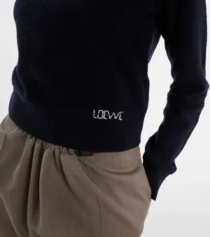 Loewe Embroidered Wool Crewneck Sweater
