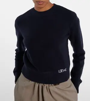 Loewe Embroidered Wool Crewneck Sweater