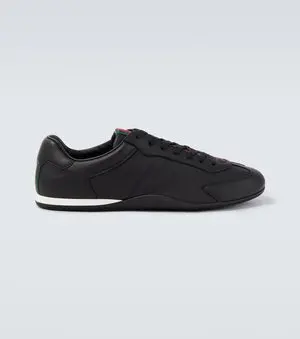 Gucci Shift Leather Sneakers - Black