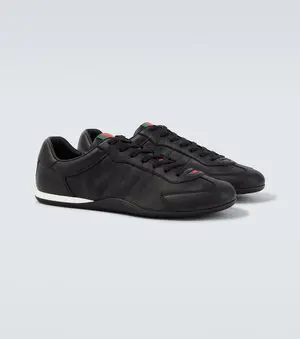 Gucci Shift Leather Sneakers - Black