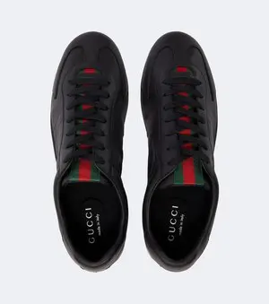 Gucci Shift Leather Sneakers - Black