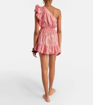 Poupette St Barth Corinne Cotton-blend Lame Minidress - Pink