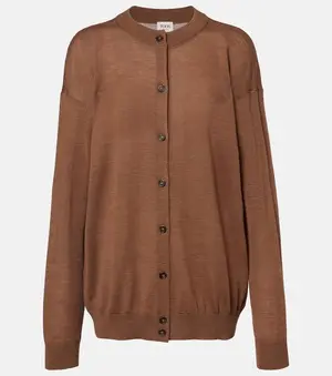 TOD'S Virgin Wool Buttoned Cardigan - Brown
