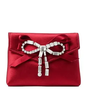 JIMMY CHOO Soft Bow Card Holder - Red