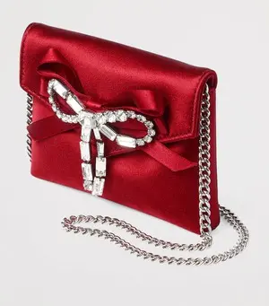JIMMY CHOO Soft Bow Card Holder - Red