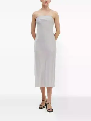 SAMSOE SAMSOE Strapless Midi Dress - Silver