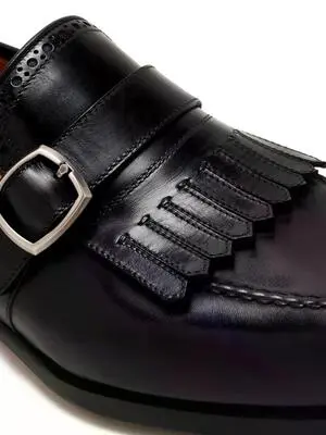 Magnanni Monk Strap Fringed Shoes - Black