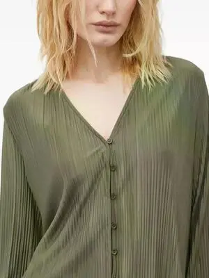 SAMSOE SAMSOE Buttoned Pleated Long Sleeve Top