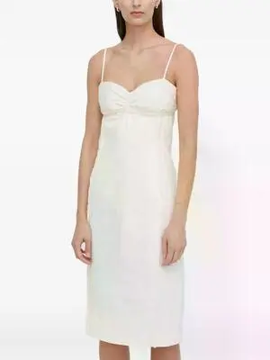 SAMSOE SAMSOE Ruched-bust Midi Dress - Neutrals