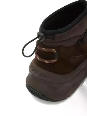 Moon Boot High Top Lace-up Suede Sneakers - Brown