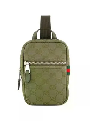 Gucci Gg Monogram Canvas Shoulder Bag - Green
