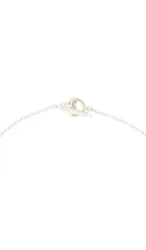 LOREN STEWART Sterling Silver & Quartz Dome Cabochon Toggle Necklace - Metallic Silver