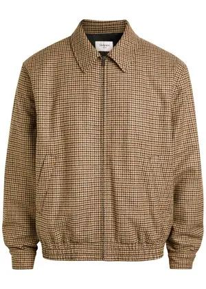 Saint Laurent Houndstooth Jacquard Zip-up Jacket