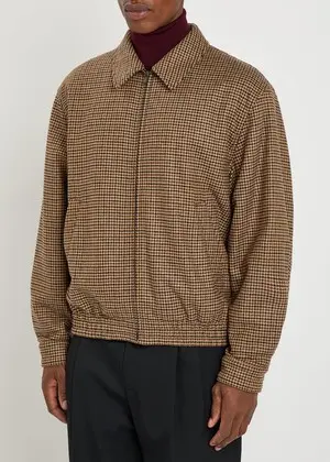 Saint Laurent Houndstooth Jacquard Zip-up Jacket