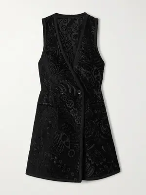 Etro Double-breasted Velvet Jacquard Vest