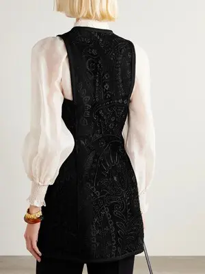 Etro Double-breasted Velvet Jacquard Vest