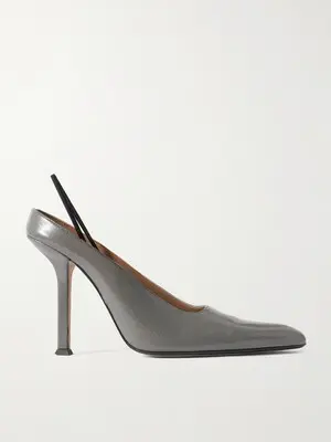 Calvin Klein Suki Convertible Crinkled-leather Pumps - Gray