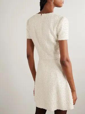 Carolina Herrera Embellished Wool-blend Crepe Mini Dress