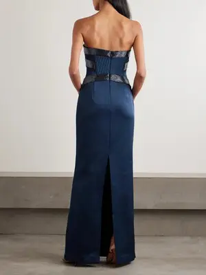 Rebecca Vallance Elivera Strapless Embellished Satin Gown