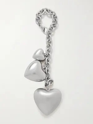 ROXANNE ASSOULIN The Puffy Heart -tone Bag Charm - Silver
