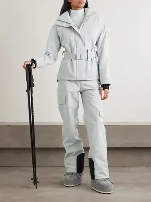 Cordova Cascade Appliquéd Belted Hooded Ski Jacket