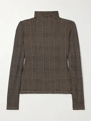 Veronica Beard Prince Of Wales Stretch-Lyocell Top Brown