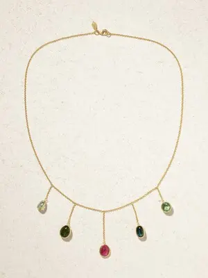 PIPPA SMALL 18-karat Gold Tourmaline Necklace - Multi