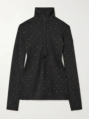 Goldbergh Clair' Crystal-embellished Half-zip Top