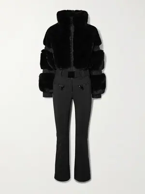 Goldbergh Lieke Belted Plush Ski Suit - Black