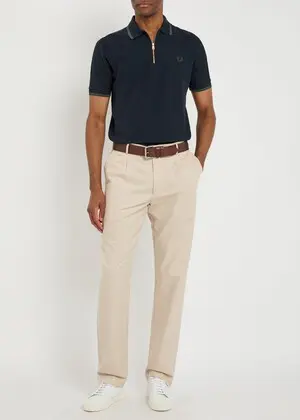 Fred Perry Logo-embroidered Cotton Polo Shirt - Navy