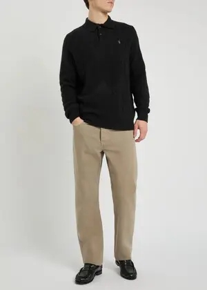 Polo Ralph Lauren Cable Knit Wool And Cashmere-blend Polo Jumper