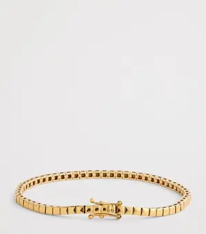 JENNIFER MEYER Square Tennis Bracelet In 18-karat Yellow
