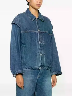 KURO Indigo Faded Effect Button-up Jacket